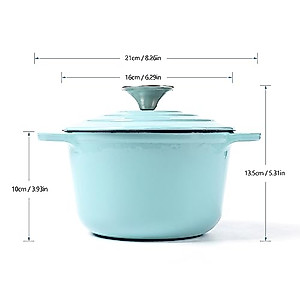 HAWOK Enameled Cast Iron Dutch Oven 1.5-Quart Green