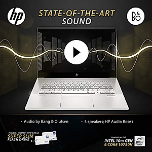 HP Envy 15T 2020 i7-10750H 10th Gen Hexacore CPU,16GB RAM,1TB SSD, GTX 1650Ti 4GB Nvidia Graphics,Wi-Fi 6,Win 10 Pro, USB C, HDMI, 15.6" FHD Non-Touch Version, Silver, 64GB Tech Warehouse Flash Drive