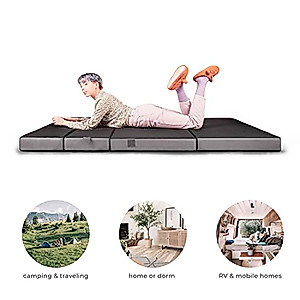 Cozzzi 4 Inch Twin Folding Mattress for Floor and Traveling with Removable Cover - Lightweight and Portable Mattress for Adults & Kids - Compact and Easy to Storage (75in x 39in x 4in)