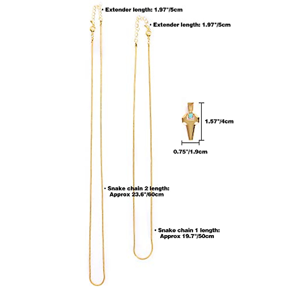 C-ZOFEK 2 PCS David Martinez Cosplay Necklaces Snake Chain Pedant Costume Accessories (David)