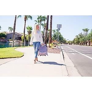 Baby Carseat Canopy Cover-Breathable Infant Car Seat Cover Helps Protect Babies-Our Baby Car Seat Covers Also Double as a Nursing Cover, High Chair Cover & Playmat-Pink & Gray Chevron with Gray Minky