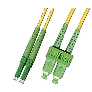 1M Singlemode Duplex Fiber Optic Cable (9/125) - LC/APC to SC/APC