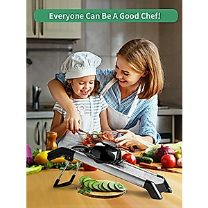 JOYHILL V-Blade Mandoline Slicer - Premium Stainless Steel Vegetable Chopper with 5 Blades, Safety Gloves, and Easy-to-Clean Design