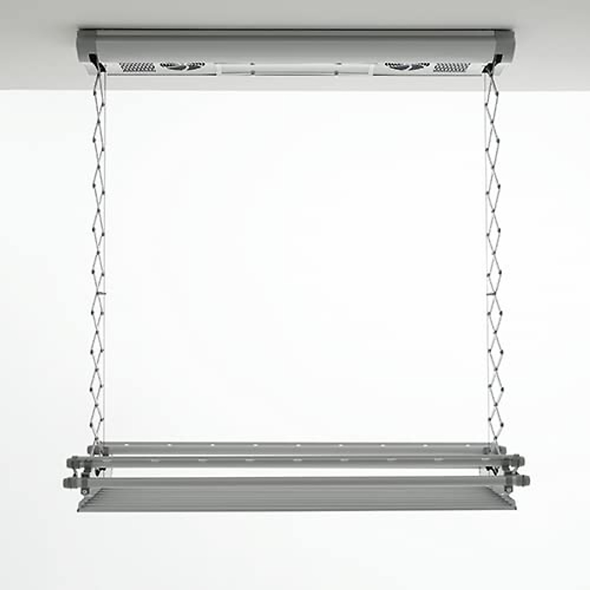 foxydry Air, Wall and Ceiling Clothesline, Electrical Drying Rack, with Remote Control in Aluminium and Steel (Ceiling Mounted, 150)