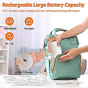 Baby Bottle Warmer for Breastmilk with 5 Adapters, Quick Heating Portable Bottle Warmer Rechargeable Travel Bottle Warmer with 5-Temperature Real-time Display & Beep Prompts, Baby Brew Bottle Warmer