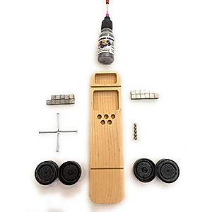 Maximum Velocity Pinewood Car Kit | Includes BSA Speed Wheels, Speed Axles, Graphite & Tungsten Weight | Wing Car Derby Car Kit
