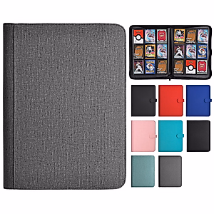 HerriaT Trading Card Binder, 9 Pocket PU Cover Card Collection Binder for 360 Cards, Premium Card Book, Sturdy Card Holder Folders, Card Album for YuGiOh, MTG, TCG, Game Cards & Sports Cards