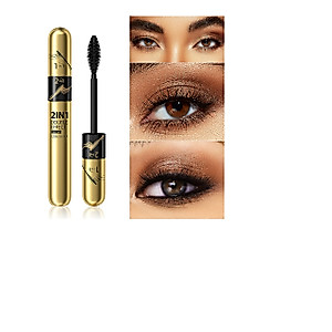 2023 New 2 in 1 Golden Goddess Black 4D Mascara - Liquid Lash Extension for 5X Longer, Fuller Waterproof Eyelashes (1pcs)