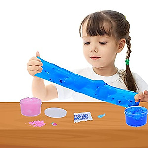 2 Piece Kit Jelly Cube Crunchy Slime, Pink Peach and Blue Sea Animal Super Soft Non-Stick, Birthday Gift Slime Party