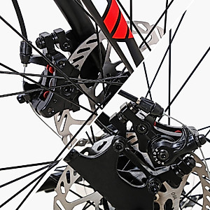 EUROBIKE YH-XC550 Road Bike for Men 54cm Frame Bicycle 700C Wheels Aluminium Rims 21 Speed Dual Disc Brake Commuter Bikes (30mm Rims)