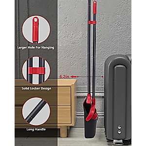 Broom and Dustpan Set, Broom and Dustpan, Broom and Dustpan Set for Home, Upgrade 52" Long Handle Broom with Stand Up Dustpan Combo Set for Office Home Kitchen Lobby Floor Use, Dust pan and Broom Set