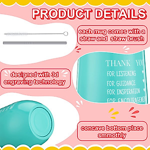 6 Sets Teacher Appreciation Gifts Employee Appreciation Gifts for Coworkers Bulk Thank You Gifts for Women Men 12 oz Insulated Wine Tumblers with Lids Straws and Stainless Steel Keychains for Teacher