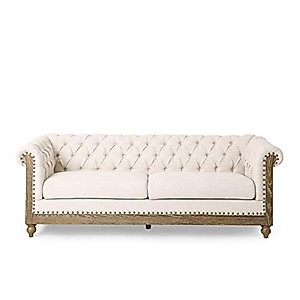 Christopher Knight Home Castalia Sofas, Beige + Dark Brown