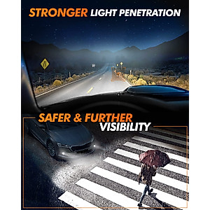 SEALIGHT H11 H8 LED Fog Light Bulb, 10000LM 24W Strong Penetration H8 H9 H16 H11 LED Fog Lights, 6500k Cool White 5530 CSP Chips, IP68 Waterproof Plug and Play, Pack of 2