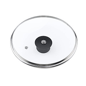 HEVSTIL Universal Lid for Pots, Pans and Skillets,8inch /21cm Clear Glass Pot Lid with Heat Resistant Silicone Handle Glass Replacement Lid for Frying Pan, Frying Pans,Pan Lid, Cast Iron, CrockPot