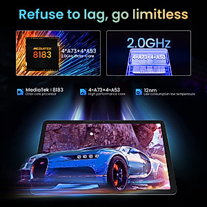 2024 Newest 10.1 Inch Android 12 Tablet with 8GB RAM 256GB ROM 1TB Expand,2.0Ghz Octa Core Tablet,1280*800 HD IPS Display,5+2MP,8 Hour Battery,2.4/5G WiFi,Bluetooth 5.0,Hotspot,FM,GPS(Gray)