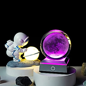 PODOI 3D Moon Crystal Ball, Birthday Christmas Astronomy Gifts for Kids, Gifts for Space Lovers, Presents for Children