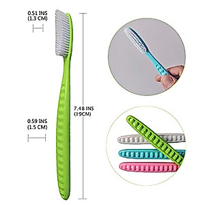 EasyHonor Huge Head Toothbrush, Big Toothbrush, Giant Head Toothbrush, Hard & Firm Toothbrush bristles BPA Free for Proper Dental Care 4 Pack with White Hard Bristles.