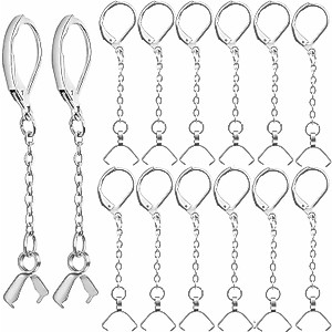 20pcs Stainless Steel Leverback Earring Hooks Hypoallergenic Ear Wires Earring Hooks with Beaded Chains Pinch Bail Clasps for DIY Earrings Jewelry Making Findings