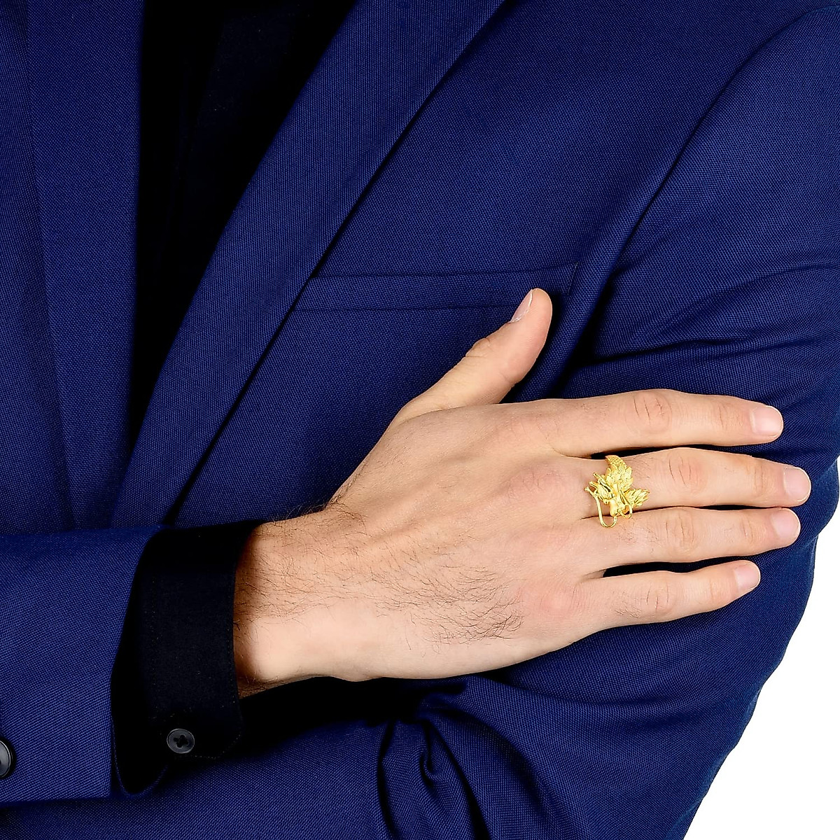 CHOW SANG SANG 999.9 24K Solid Gold Price-by-Weight Gold Dragon & Phoenix Adjustable Ring for Women, Men and Wedding Occasion 86365R 86366R (Approx. 0.241tael (~9.02g), Dragon)