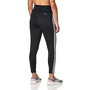 adidas womens High Rise 3-stripes 7/8 Tights Black/White X-Small