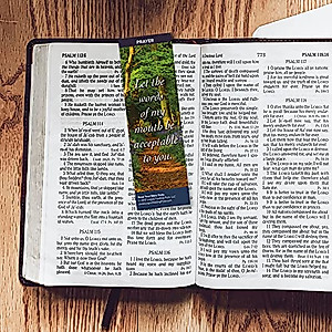 Christian Bookmark with Bible Verse, Pack of 25, Prayer Themed, Let the Words of My Mouth Be Acceptable To You, Psalm 19:14