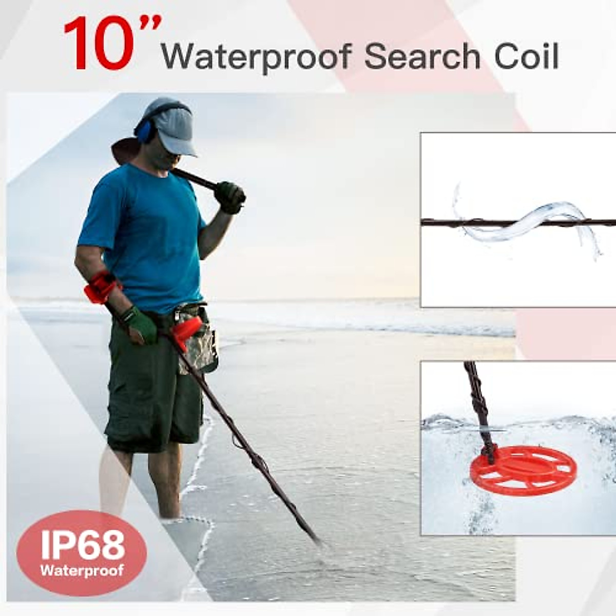 Metal Detectors for Adults Waterproof Professional Higher Accuracy Gold Detector with LCD Display, Advanced DSP Chip 10" Coil Gifts for Men Dad Father