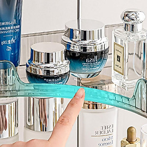 Bathroom Organizer Countertop, Vanity Trays for Bathroom, Skincare Makeup Organizer Shelf, Vanity Organizer, Bathroom Counter Shelf for Cosmetics, Toiletries, Lotions, Perfumes (3 Tiers, Grey)