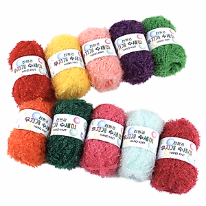 Rainbow Crochet Yarn 10 Skeins Assorted Colors 100% Polyester