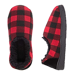 MUK LUKS Men's John Slippers, Red/Black, Large