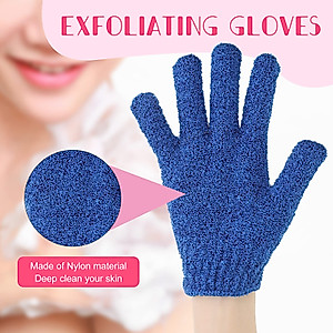 Tegeme 50 Pcs Exfoliating Gloves for Body, Double Sided Exfoliating Bath Gloves Shower Gloves for Women Deep Clean Skin for Spa Massage Beauty Skin Shower Scrubber Bathing Accessories (13 Colors)