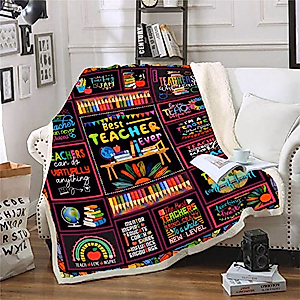LEITINGYA Teacher Gifts for Women Men, Teacher Appreciation Gifts, Teacher Teachers Day Graduation Retirement Gifts, Best Teacher Christmas Throw Blanket for Couch Bed 50 x 60