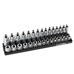 OEMTOOLS 22209 Metric 3/8 Inch Drive Socket Tray, Tool Organizers, Socket Set Organizer, Socket Holder Tray, Socket Rail