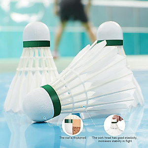 Philonext Goose Feather Badminton Shuttlecocks Birdies, 12 Pack Hight Speed Training Badminton Balls with Great Stability for Indoor Outdoor