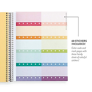 Erin Condren 8.5" X 11" Spiral Bound Dot Grid Journal Notebook - Mid Century Circles, 5Mm Dot Grid, 160 Page Writing, Drawing & Art Notebook, 80Lb Thick Mohawk Paper, Stickers Included