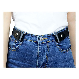 maikun 4P Belt No Buckle Women/Men Stretch Belt, Invisible Elastic strap for Jeans Pants Dresses, Waist size 24-50''