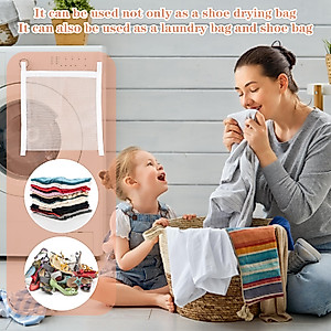 2 Pcs Shoe Dryer Bag, Reusable Sneaker Wash Dry Net Bag, 15.7 x 15.7 Inch Mesh Laundry Bag, Large Honeycomber Mesh Bags Travel Storage Organize Bag, Reused Mesh Bags with Zipper and Strap