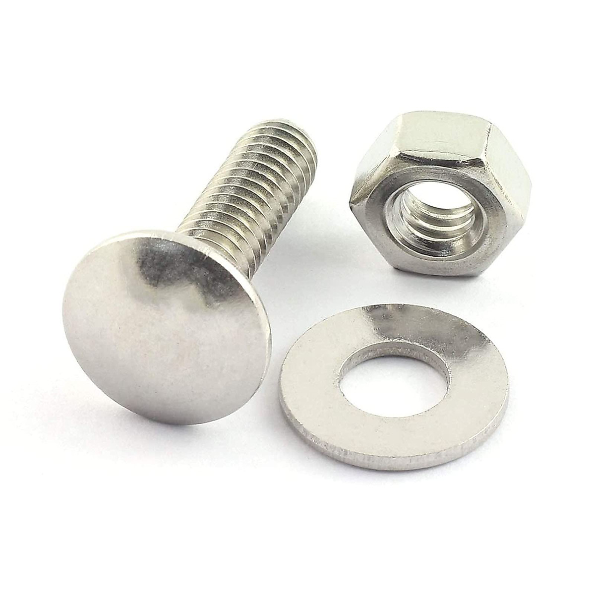 10 Sets Long Square-Neck Carriage Bolts Set,Carriage Bolts Set w/Nuts & Flat Washers,Zinc-Plated,Carbon Steel Grade 4.8,Plain Finish,Partial Threaded(M8-1.25X75mm)