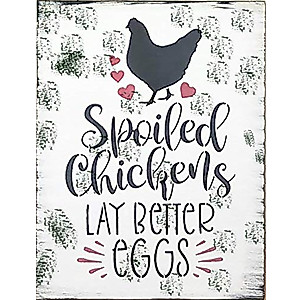 nonbrand Tin Sign Chicken Coop Sign Farmhouse Farm Spoiled Chickens Lay Better Eggs Free Run Funny Home Decor Sign8x12 inches/20x30cm