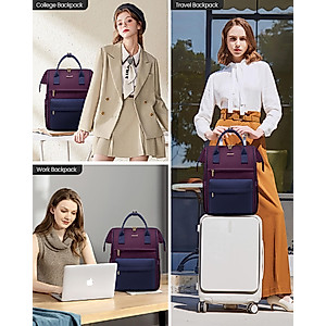 LOVEVOOK Laptop Backpack for Women, Teacher Nurse Work Bag Waterproof Fashion Travel Backpack Purse, 15.6 Inch Computer Backpack with USB Port