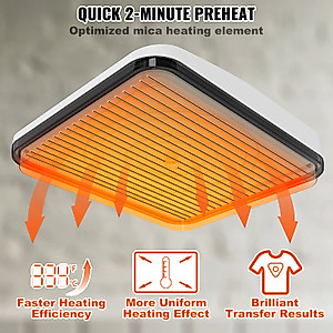 VEVOR Heat Press Machine,10x12inches Portable Shirt Printing Multifunctional Sublimation Transfer Heat Press Machine Teflon Coated, Easy Iron-on Press for T-Shirts/Pillows/Bags/HTV Vinyl Projects