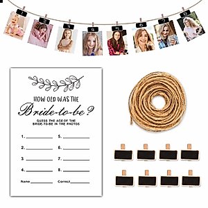 Bridal Shower Games, How Old was The Bride to Be Bridal Shower Games for Bridal Shower Bachelorette Party, Wedding Engagement Party, Set of 30 Game Cards (B03)