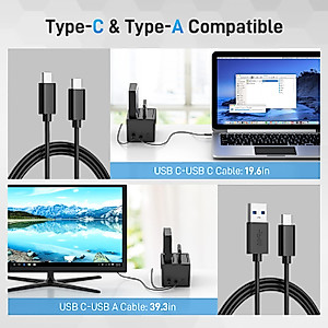 FIDECO USB 3.2 Gen 1 to Hard Drive Docking Station, Hard Drive Dock for 2.5 or 3.5 inch SATA I/II/III HDD SSD with Hard Drive Duplicator/Offline Clone Function and 2 USB Cables, Support UASP