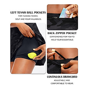 Soothfeel Pleated Tennis Skirt for Women with Pockets Women's High Waisted Athletic Golf Skorts Skirts for Workout Running（Grey Camo, M）