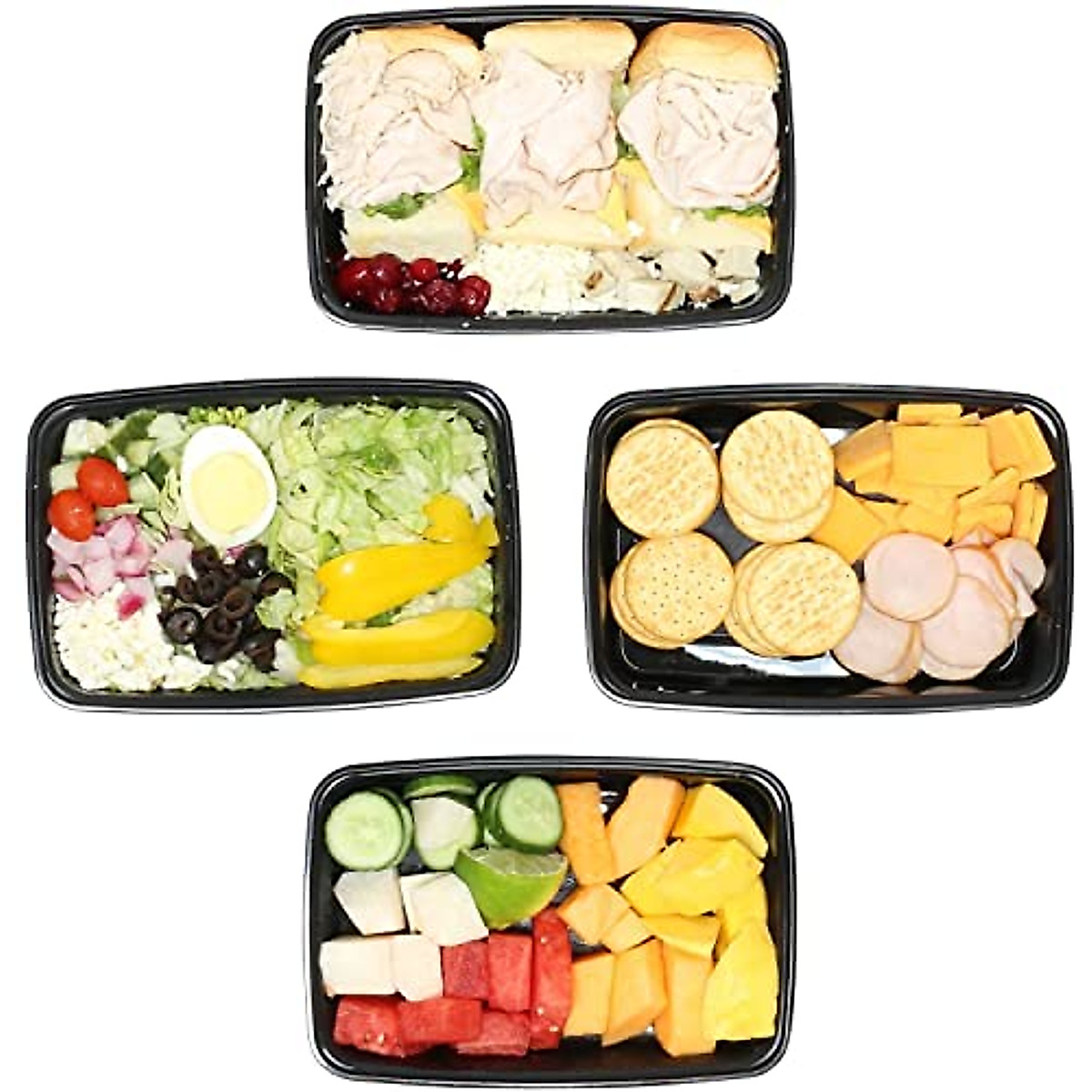 50 Pack - SimpleHouseware 1 Compartment Reusable Food Grade Meal Prep Storage Container Lunch Boxes, 28 Ounces