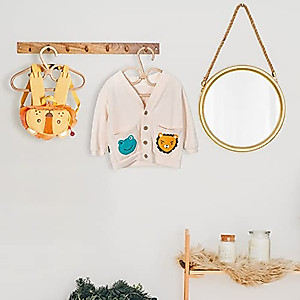 Orangepals Rattan Baby Hangers - Bamboo Clothes Hangers - Rattan Décor - Wooden Baby Hanger - Boho Nursery Décor - Set of 4