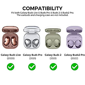 AhaStyle Compatible with Samsung Galaxy Buds 2 Pro Case/Galaxy Buds 2 Case/Galaxy Buds Pro Case/Galaxy Buds Live Case Transparent Cover [Anti-Yellowing] (Shine)