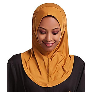GladThink Women Girl Muslim Long Hijab Camel
