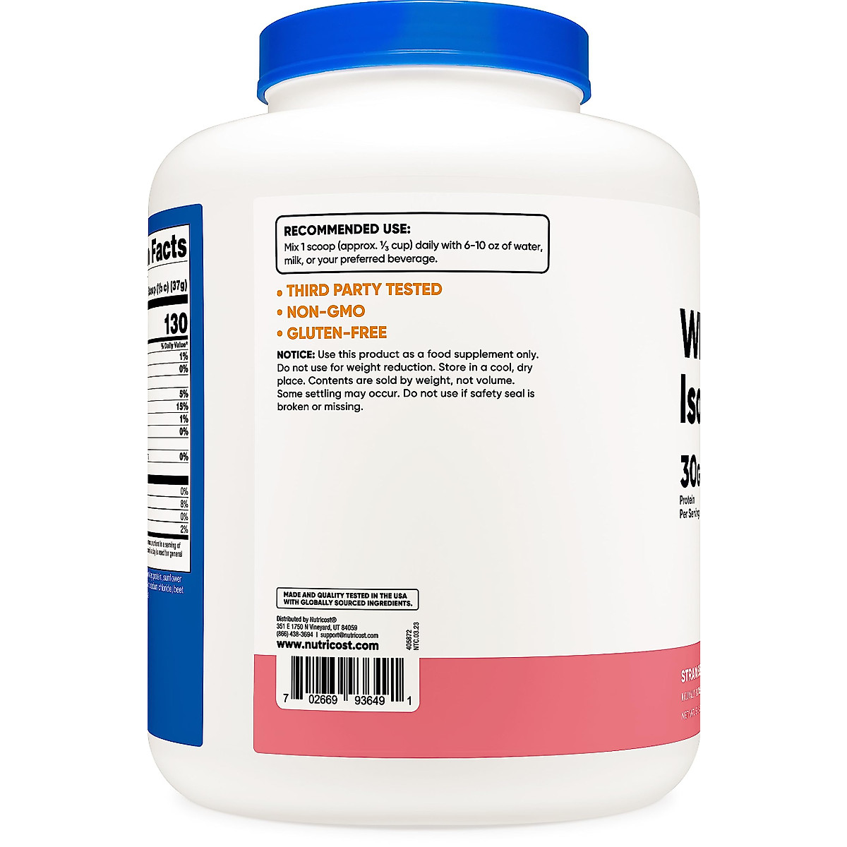 Nutricost Whey Protein Isolate (Strawberry Milkshake) 5LBS
