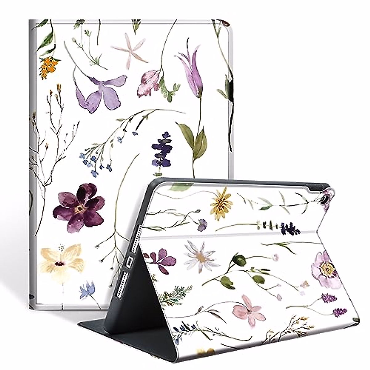 Azmyeuo Cover for iPad 9th/8th/7th Generation, Case for 10.2 Inch iPad 9th/8th/7th Generation 2021/2020/2019 - Premium Folio Stand Case - Auto Wake/Sleep and Multiple Viewing, Tinte Flower
